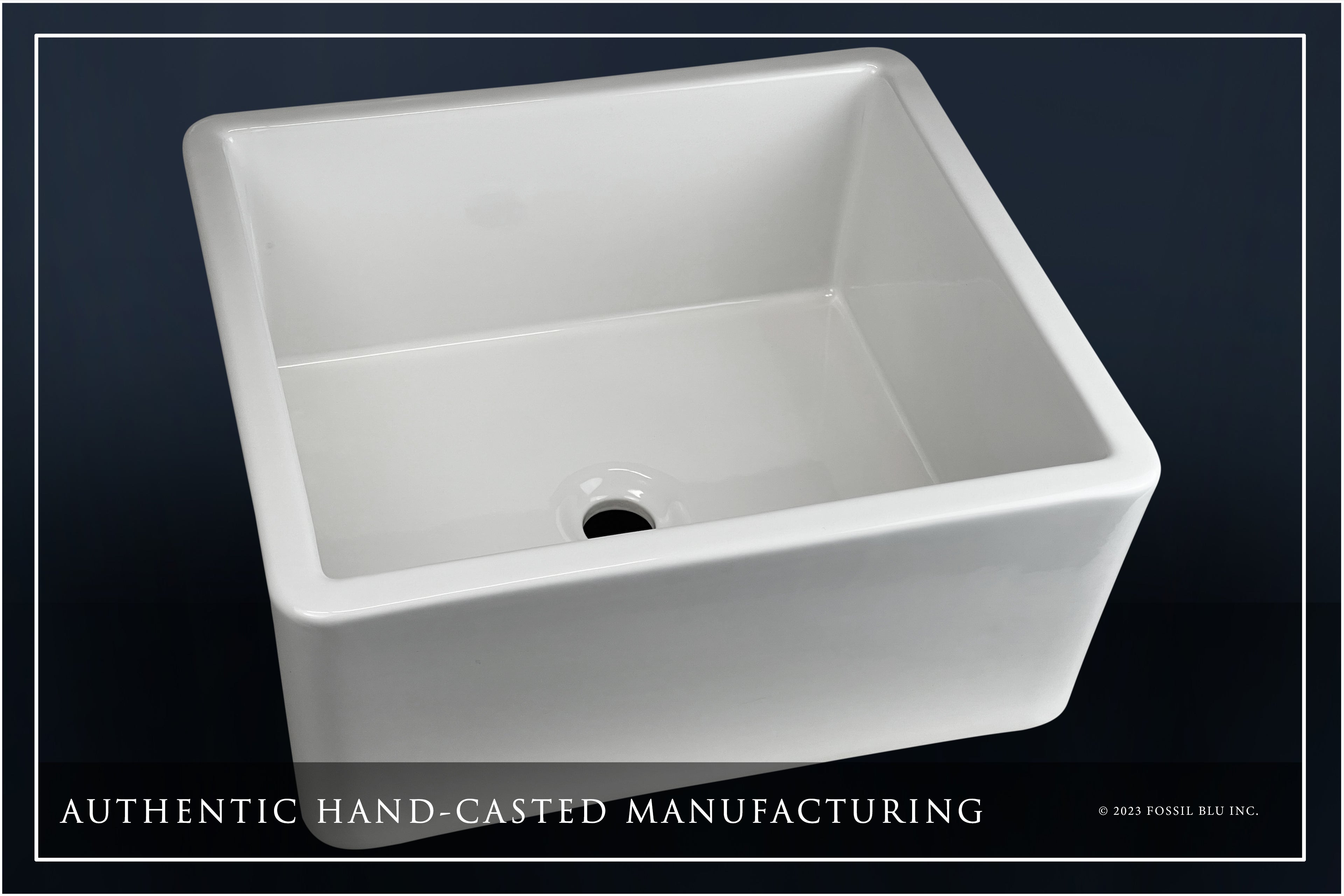 FSW8000 LUXURY 18 x 16 INCH REVERSIBLE SOLID FIRECLAY BATHROOM FARMHOU ...