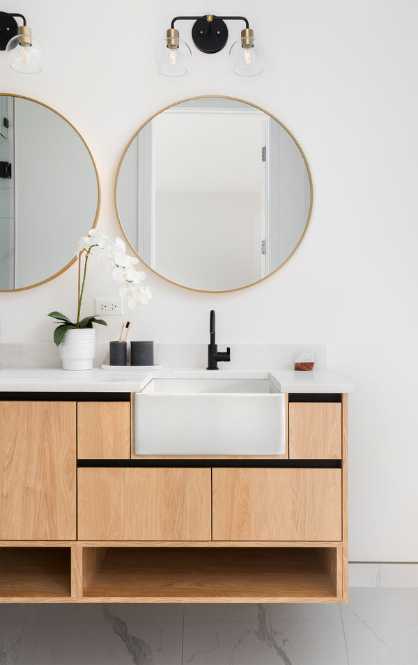 FSW8000 LUXURY 18 x 16 INCH REVERSIBLE SOLID FIRECLAY BATHROOM FARMHOU ...