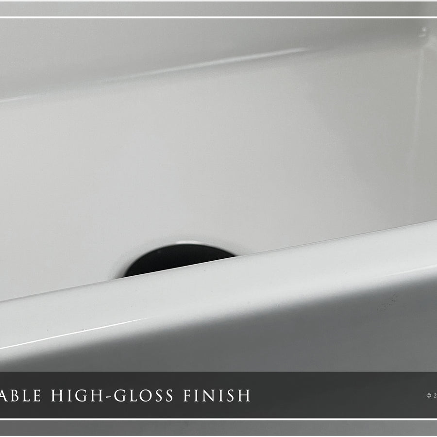 FSW8001 LUXURY 20 x 18 INCH REVERSIBLE SOLID FIRECLAY BATHROOM FARMHOU ...